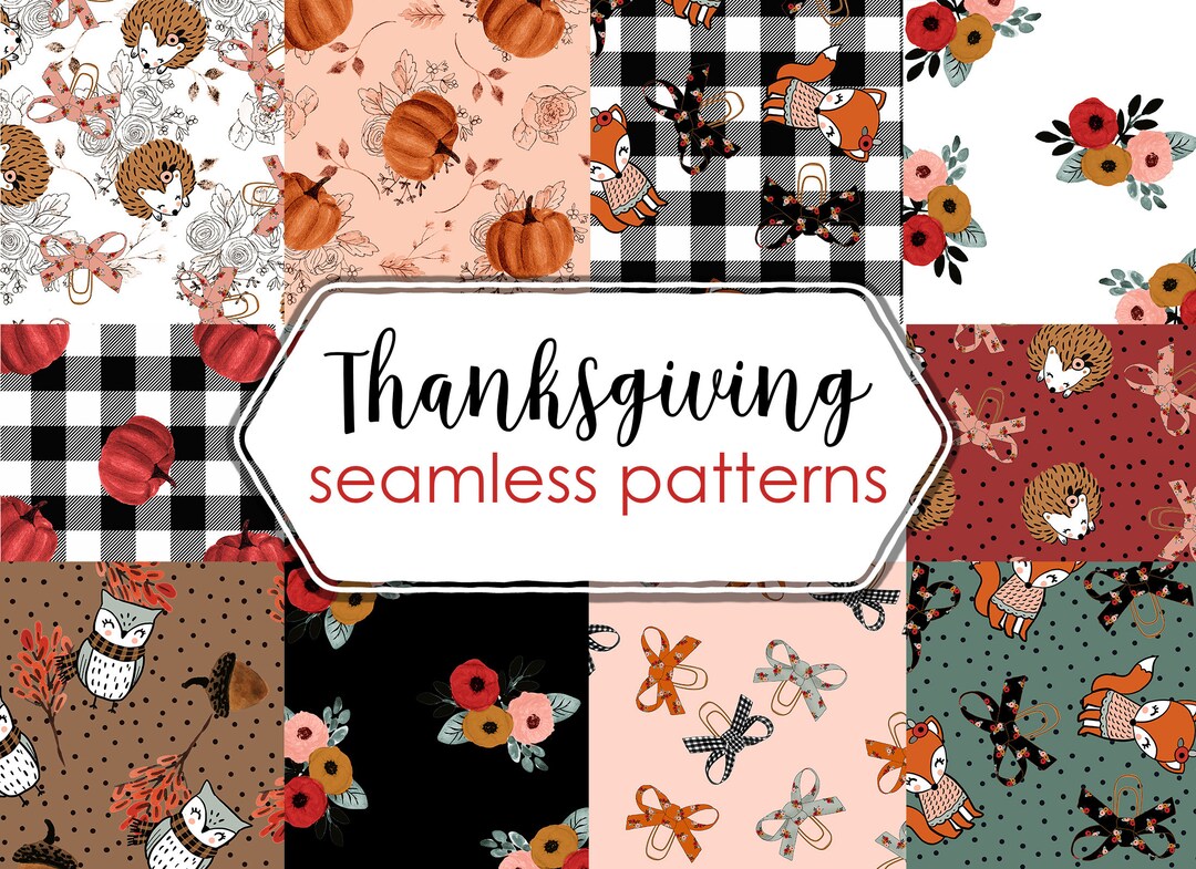 Fall Digital Papers for Scrapbook Fall Seamless Patterns for Fabric ...