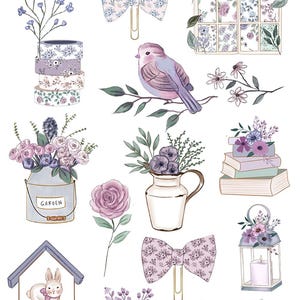 Cottagecore Lavender Watercolor Clipart: Spring Floral PNG Set - Etsy