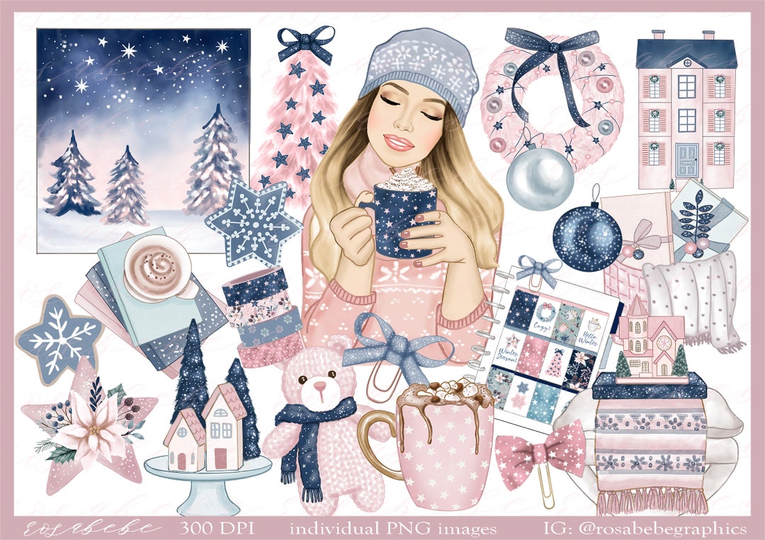 Christmas Winter Clipart Christmas Digital Stickers Christmas Wall Art ...