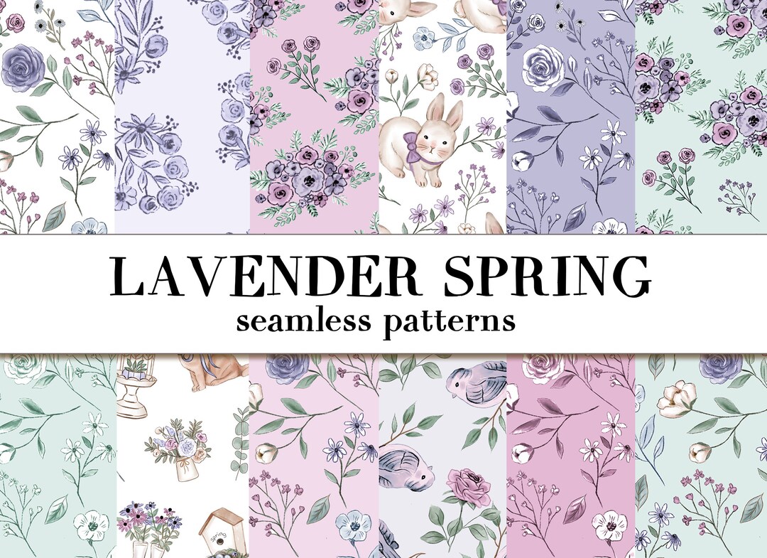 Seamless Spring Patterns, Spring Planner Clipart, Easter Seamless ...