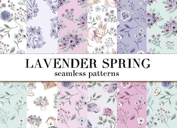 Seamless Spring Patterns Spring Planner Clipart Easter | Etsy