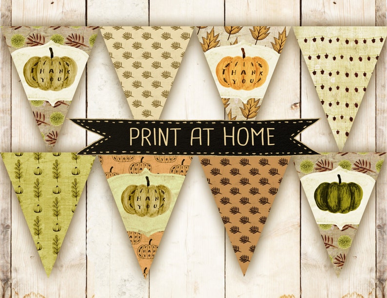 Printable Fall Bunting Banner Hand Painted Fall Bunting - Etsy