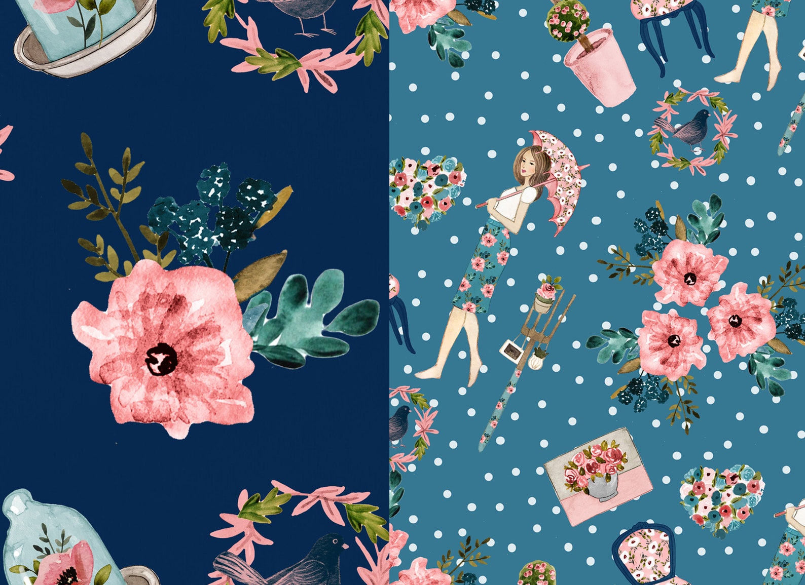 Seamless spring patterns spring planner clipart easter | Etsy