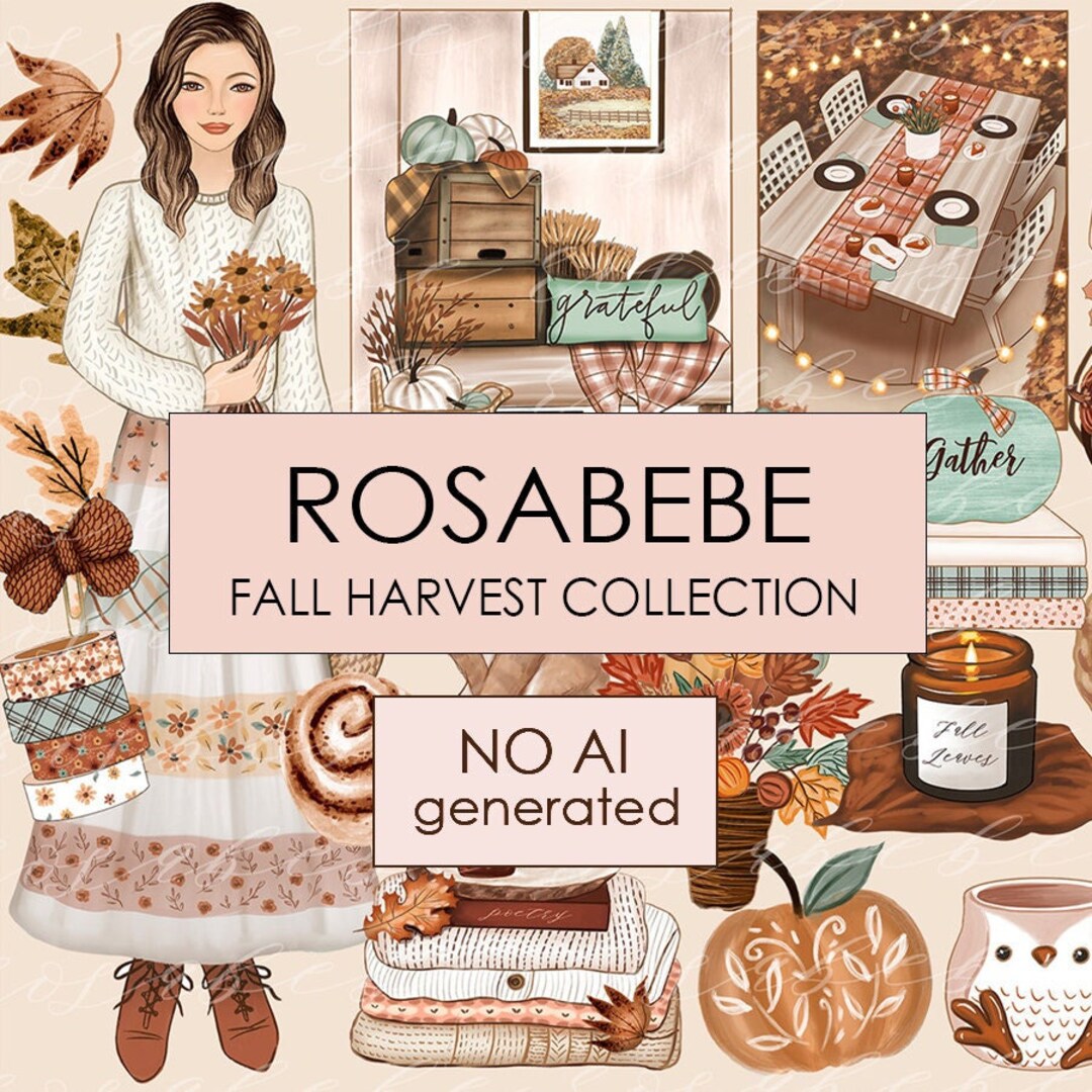Fall Clipart for Thanksgiving Fall Digital Art Blue Fall Watercolor ...