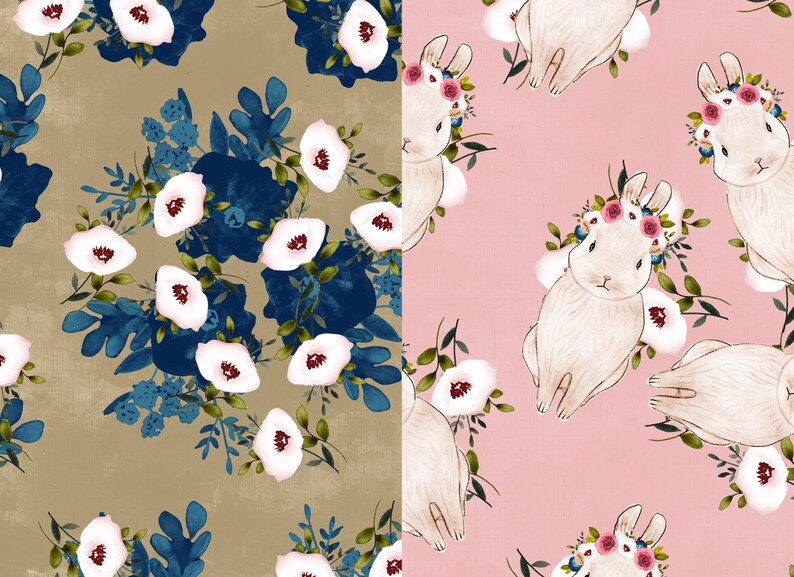 Seamless spring patterns spring planner clipart easter | Etsy