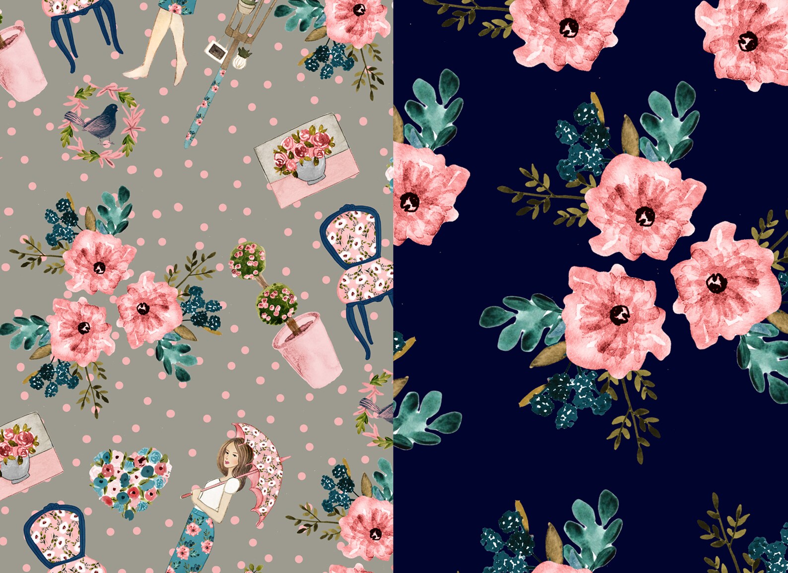 Seamless spring patterns spring planner clipart easter | Etsy