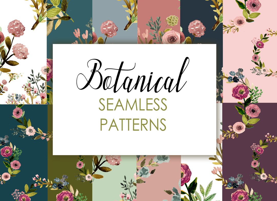 Seamless Spring Patterns,botanical Patterns, Spring Planner Clipart ...
