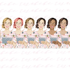 Girly School Supplies Clipart – Pink Bows, Teacher Planner (PNG Set) - Etsy