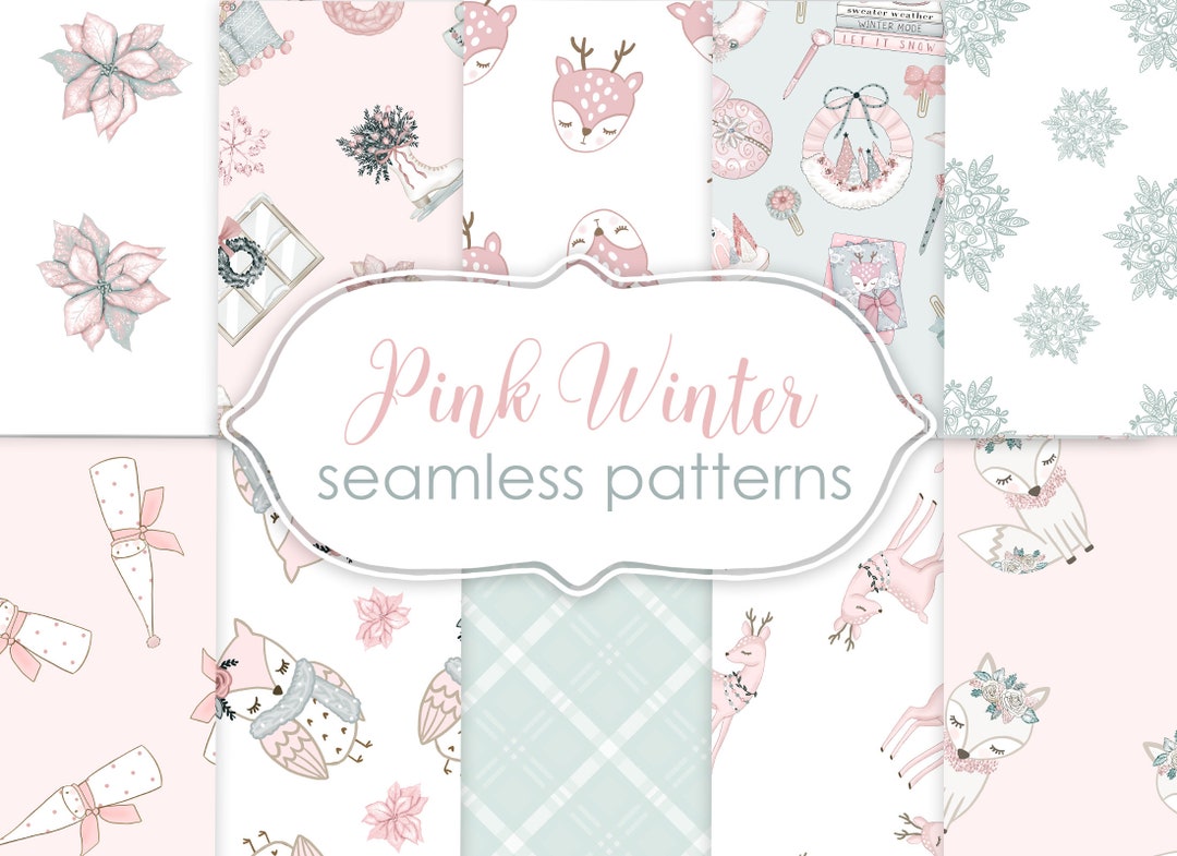 Winter Seamless Patterns , Christmas Seamless Patterns, Winter Digital ...