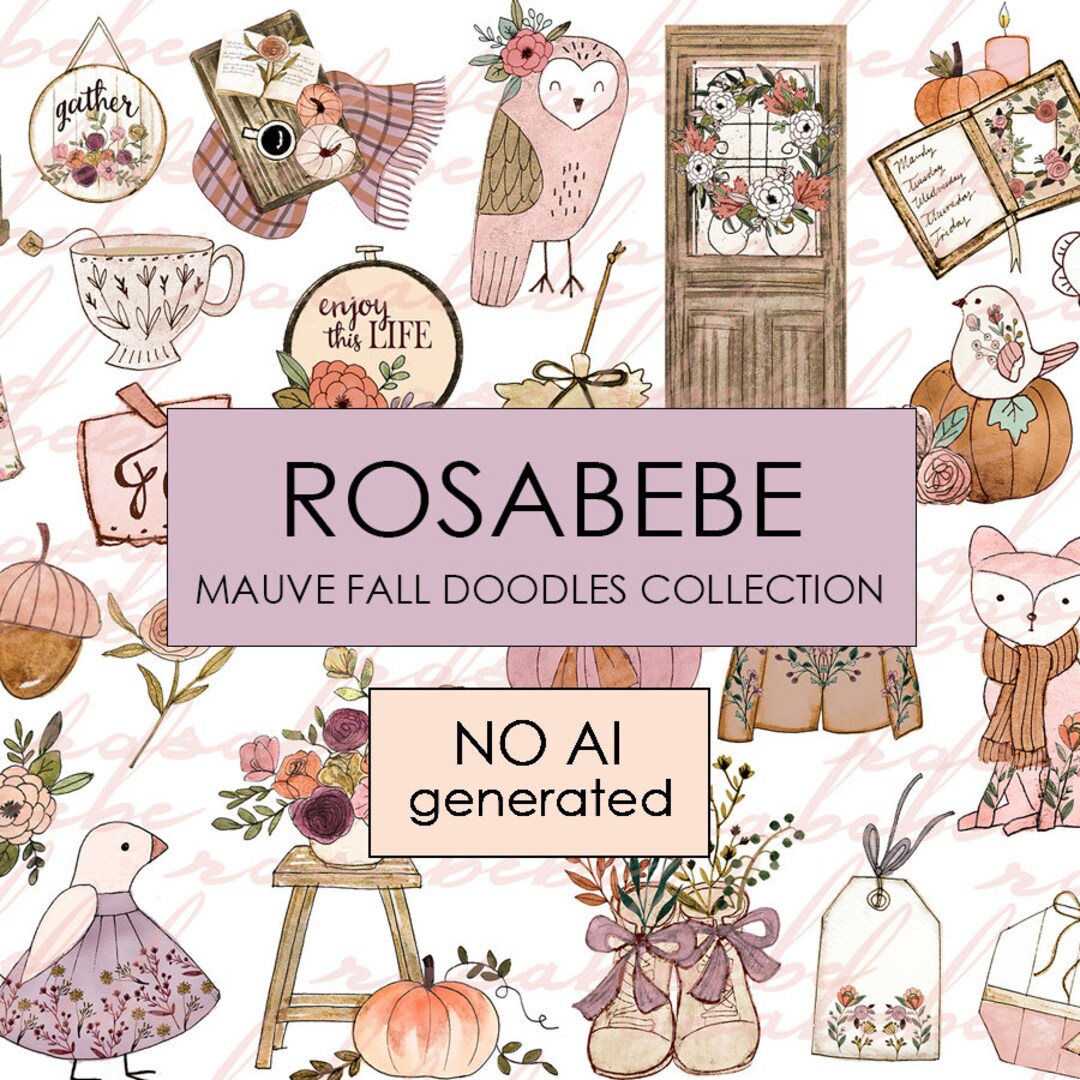 Fall Clipart for Thanksgiving Fall Digital Art Blue Fall Watercolor ...