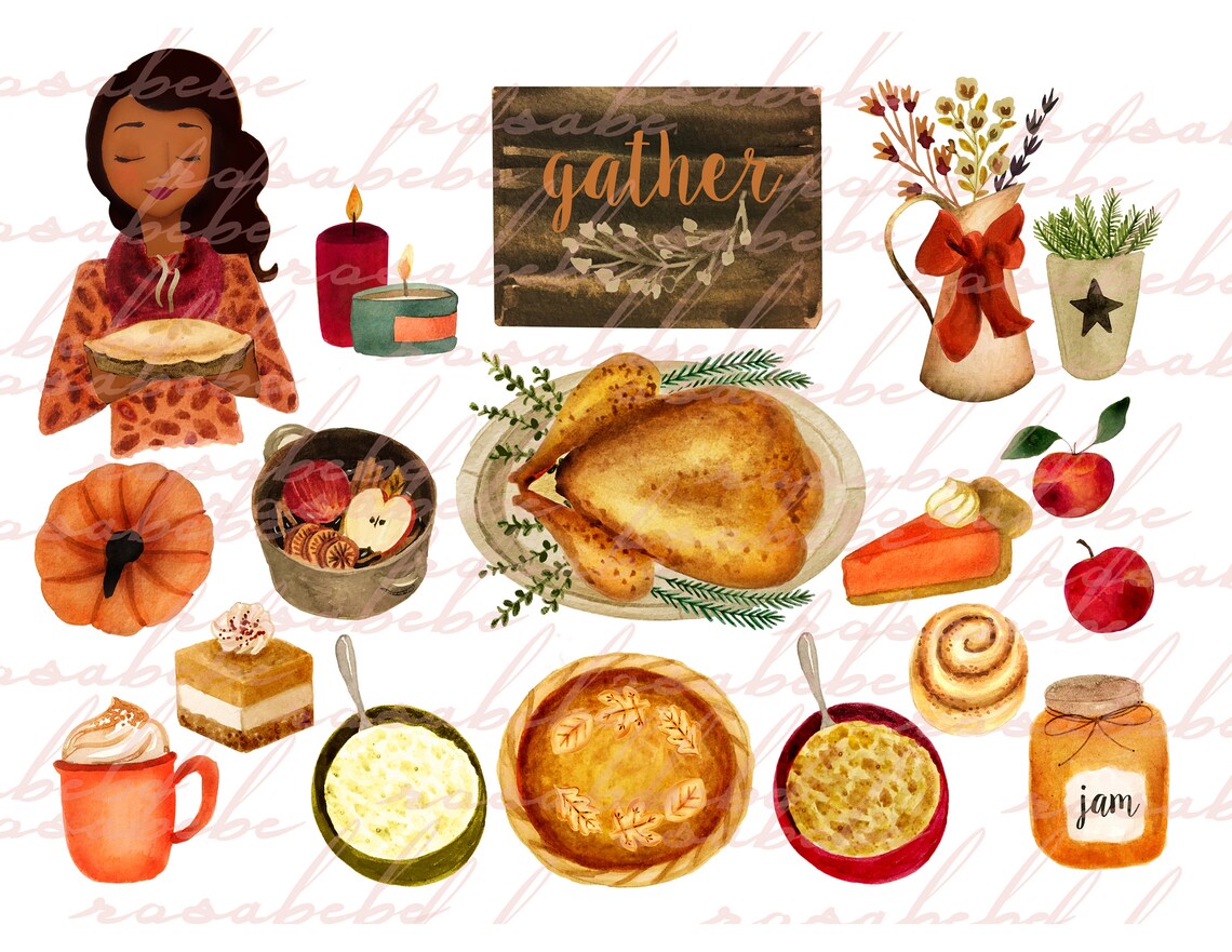 Fall Clipart Thanksgiving Clipart Fall Watercolor Clipart - Etsy