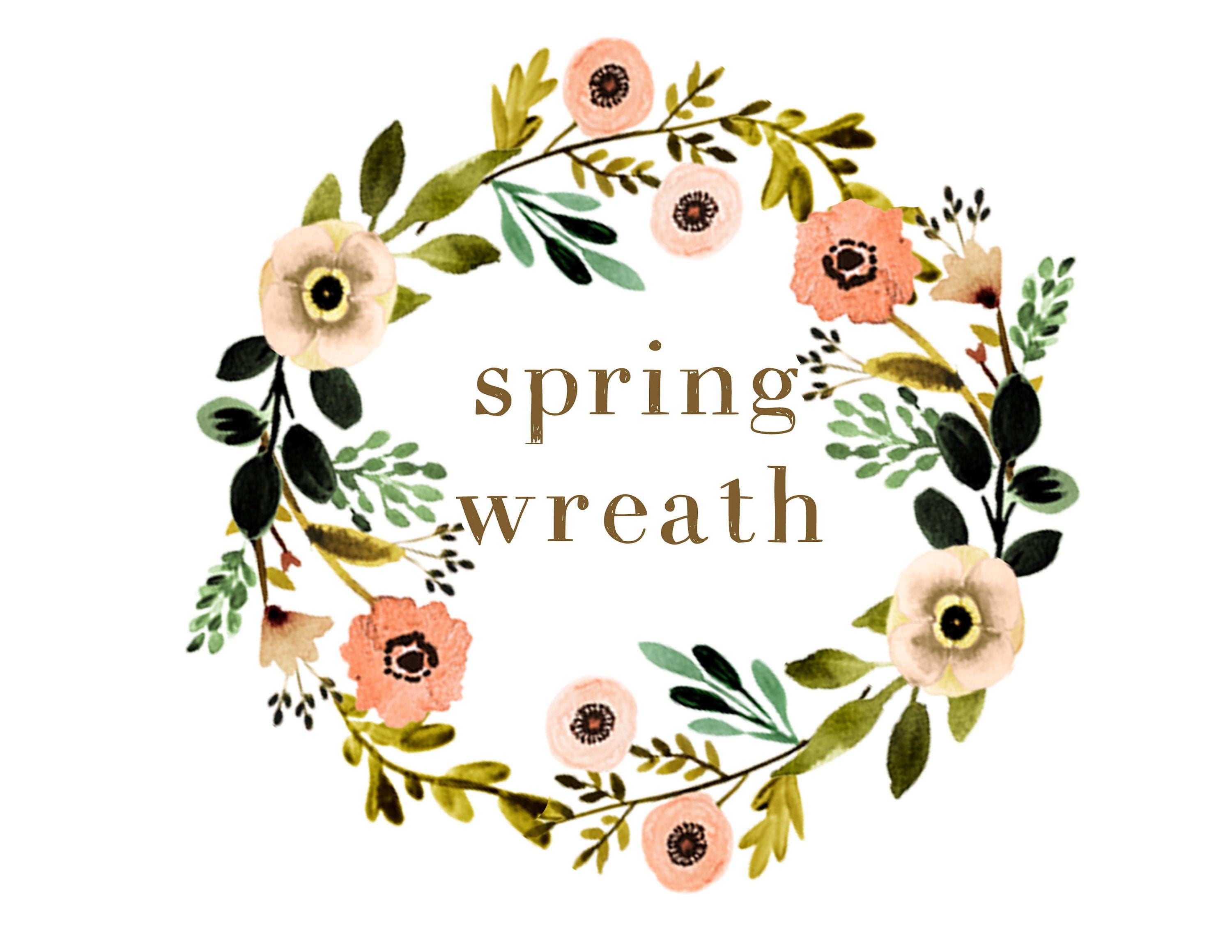 Floral Clipart Spring Clipart Floral Wreath Wedding | Etsy