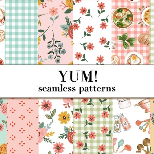 Seamless Spring Patterns Spring Planner Clipart Easter - Etsy