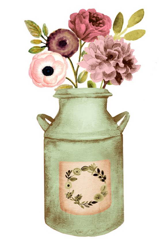 Mason Jar Flower Clip Art