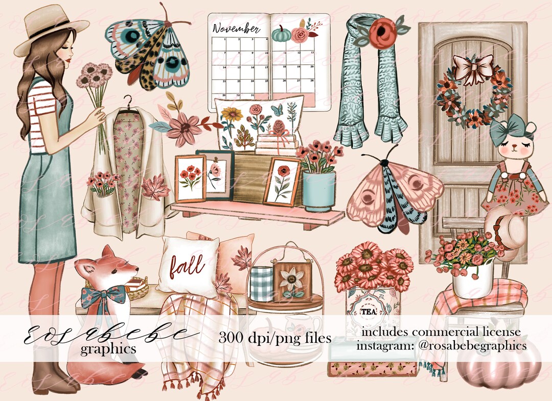 FALL Clipart Fall Planner Clipart Planner Clipart Planner - Etsy