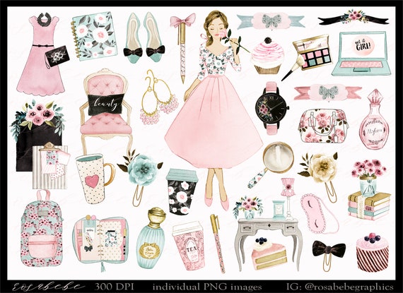 Planner Clipart Spring Clipart Fashion Clipart Feminine - Etsy