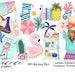 Summer Beach Clipart, Tropical Art Stickers (PNG) - Etsy