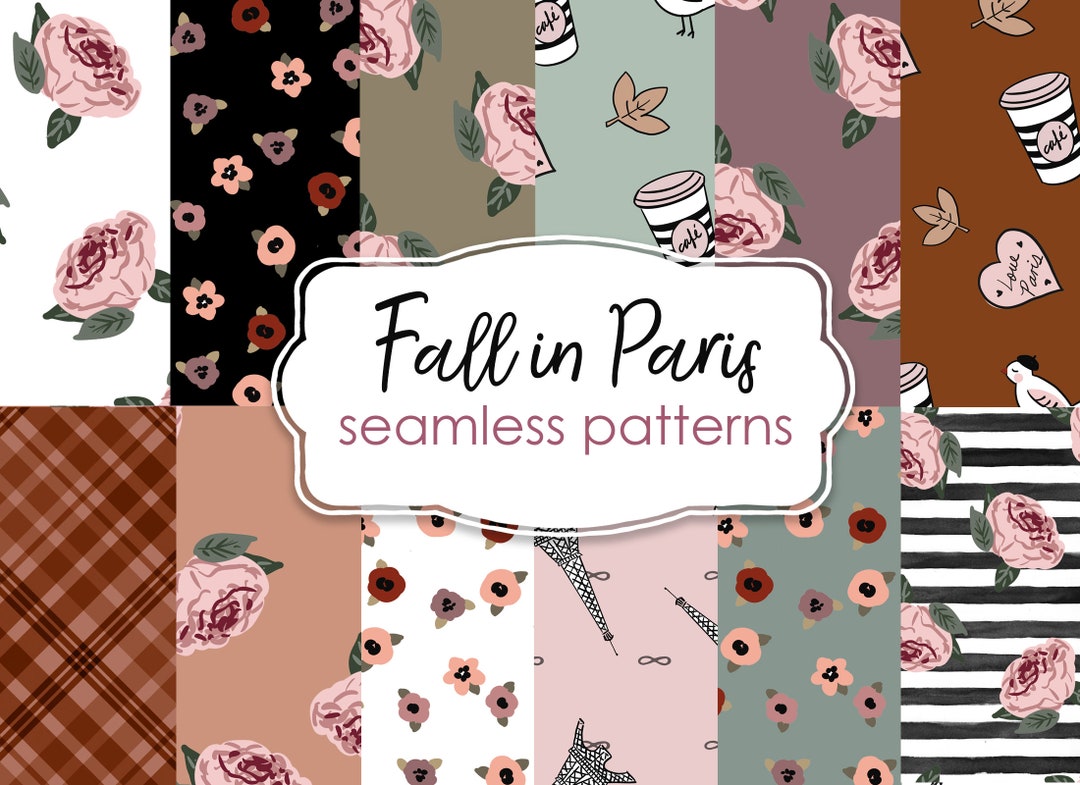 Fall Digital Papers for Scrapbook Fall Seamless Patterns for Fabric ...