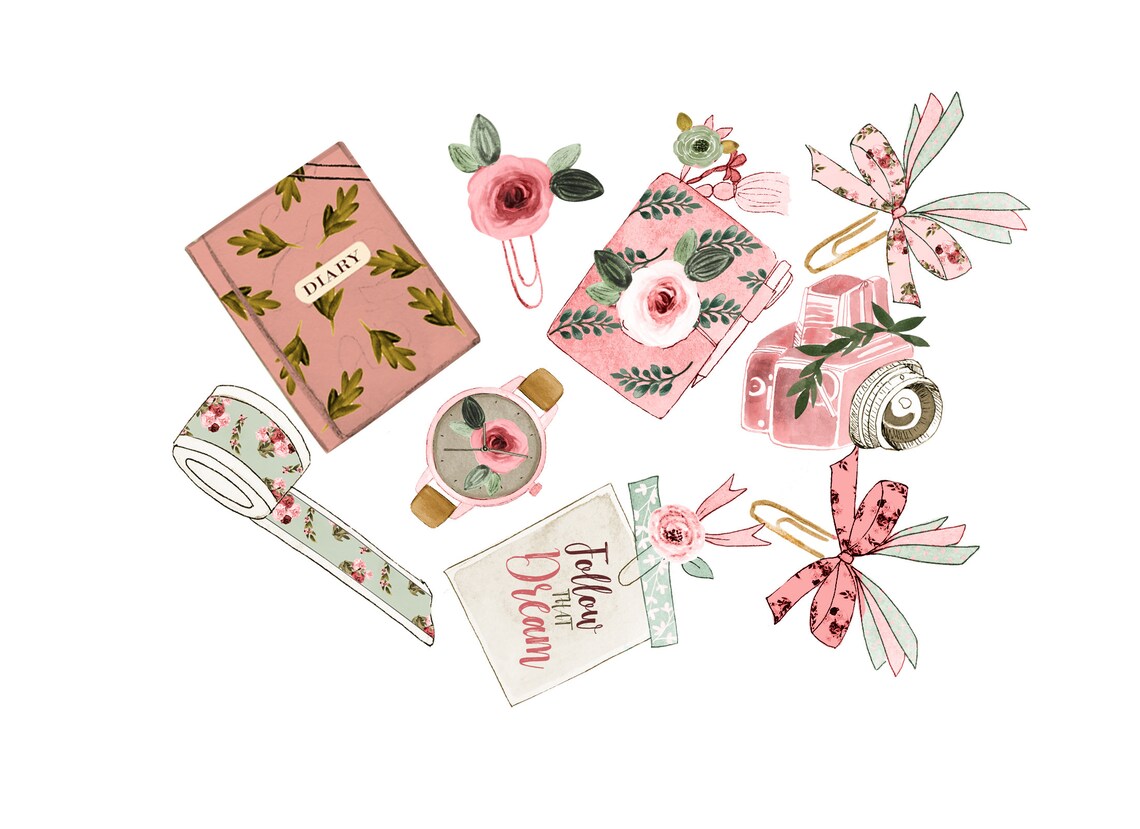 Spring Clipart Gardening Clipart Planner Clipart Floral - Etsy