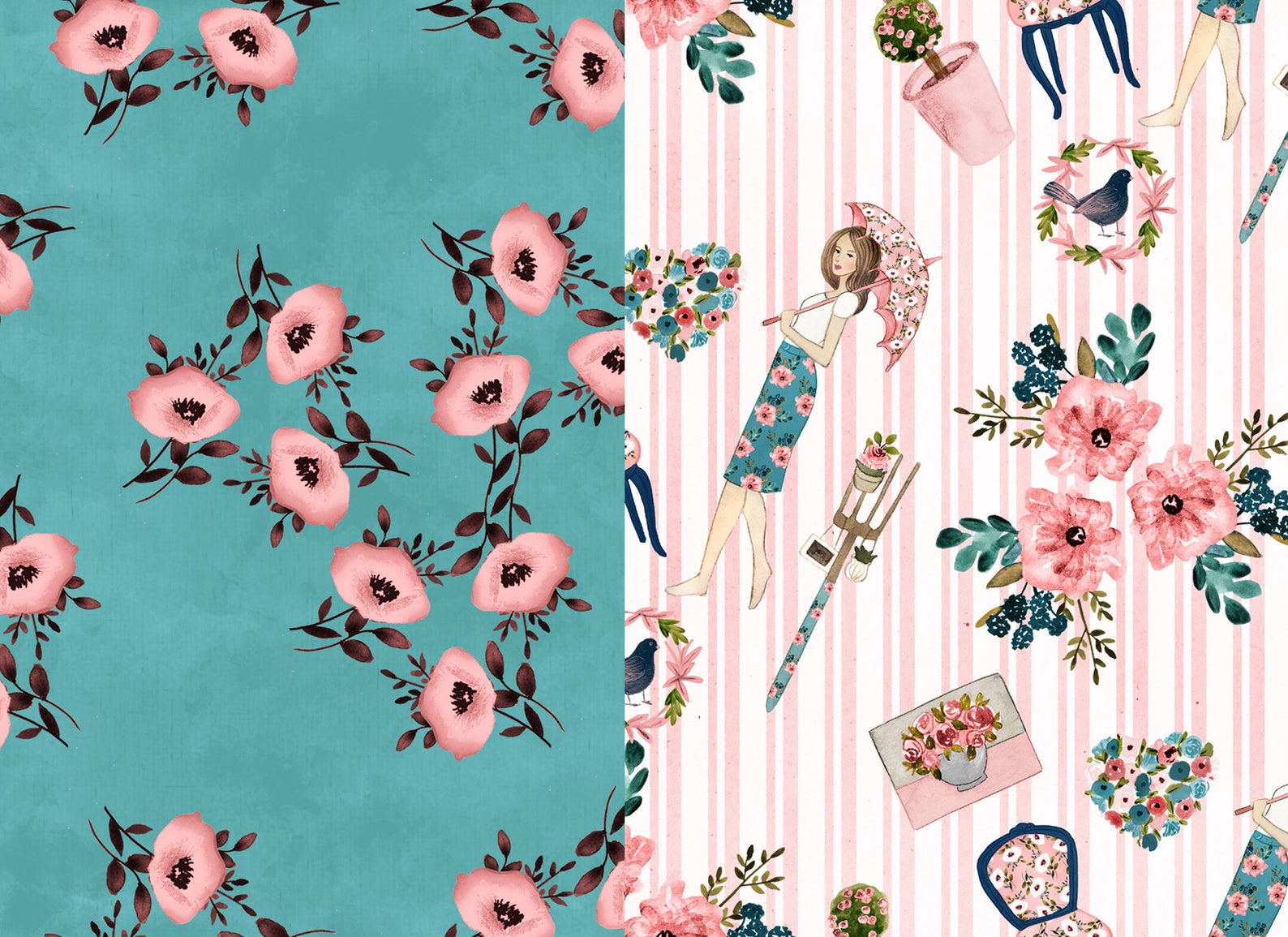 Seamless spring patterns spring planner clipart easter | Etsy