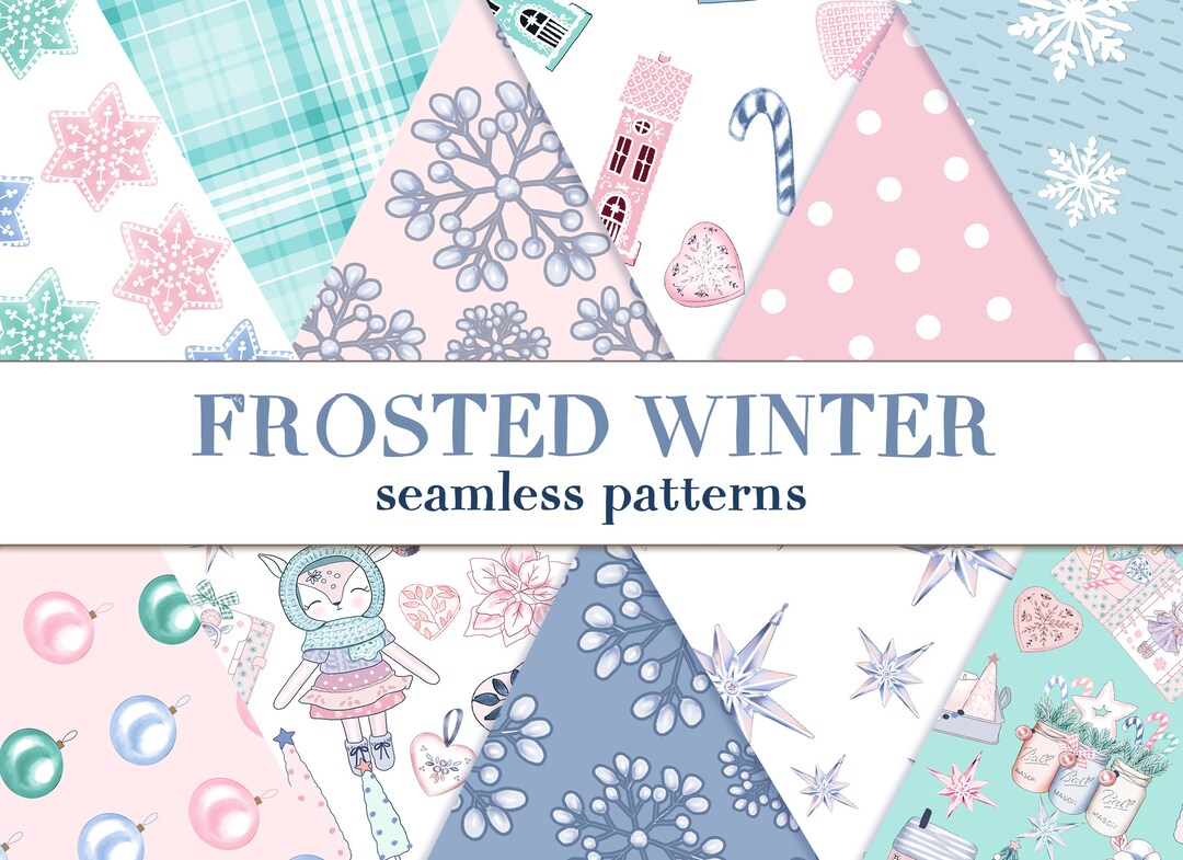 Winter Seamless Patterns , Christmas Seamless Patterns, Winter Digital ...