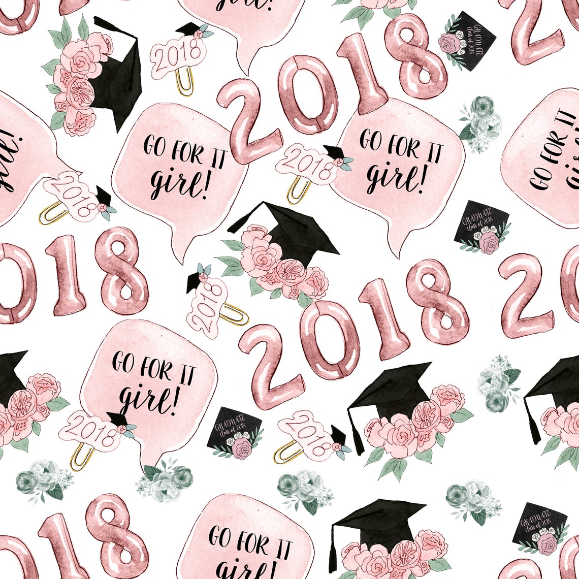 GRADUATION Seamless Pattern College Seamless Pattern Planner - Etsy
