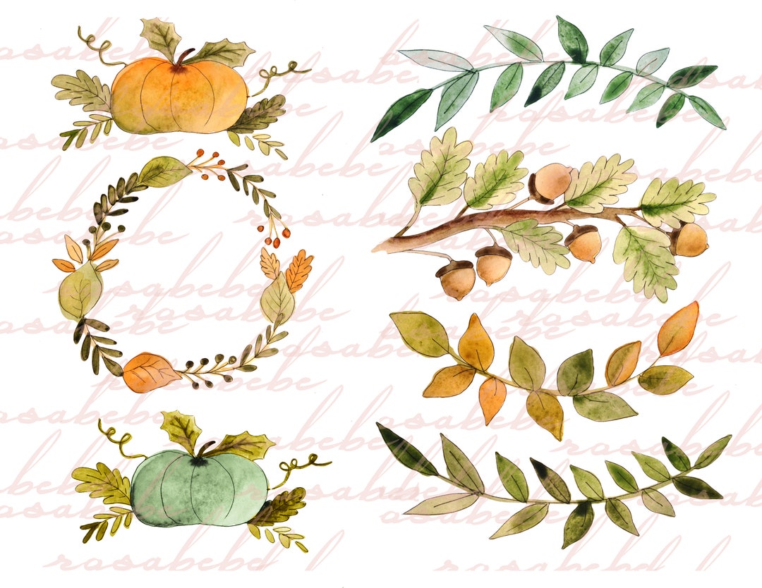 Fall Clipart, Hand Painted Fall Clipart, Fall Quotes, Thanksgiving ...