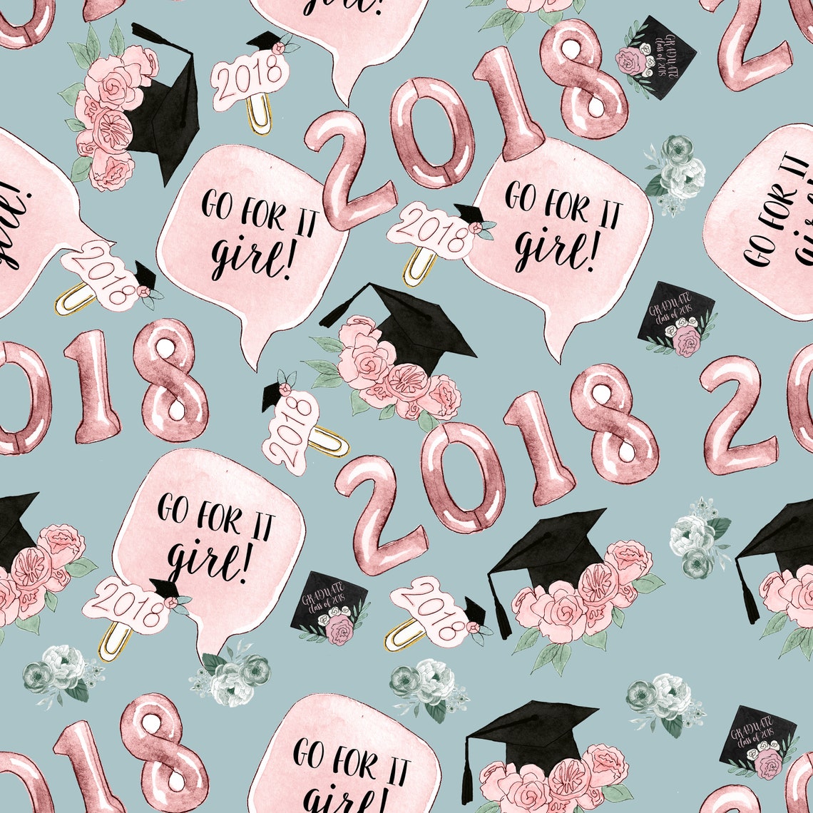 GRADUATION Seamless Pattern College Seamless Pattern Planner - Etsy