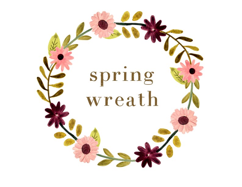 Floral Clipart, Spring Clipart, Floral Wreath, Wedding Clipart, Wedding ...