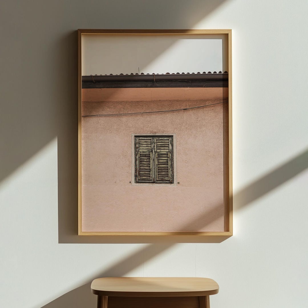 Window With Shutters Print, Pastel Color Wall Art, Wall Decor ...
