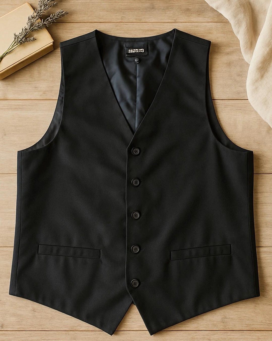Y2K Edwards Black Server Vest XL • Early 2000s Uniform Waistcoat ...