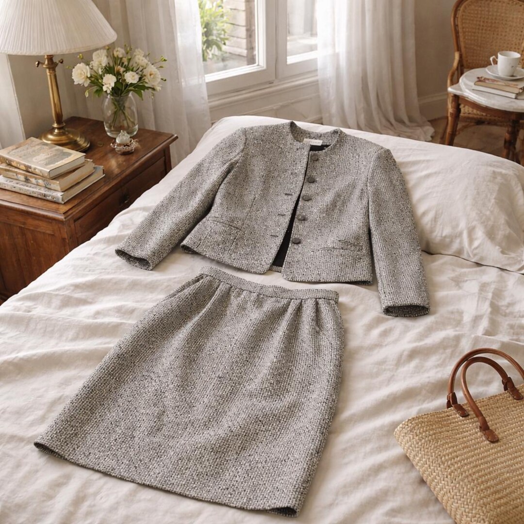 Vintage 1980s Wool Tweed Skirt Suit Set | David Hayes for Schlampp’s ...