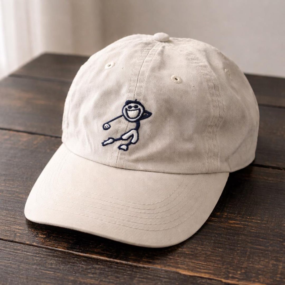 Vintage Life is Good Baseball Cap Embroidered Stick Figure Hat Cotton ...