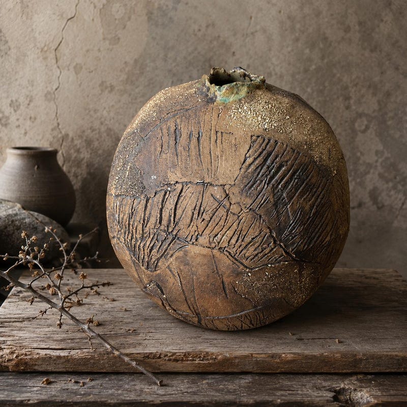Sculptural Stoneware Vase - Etsy