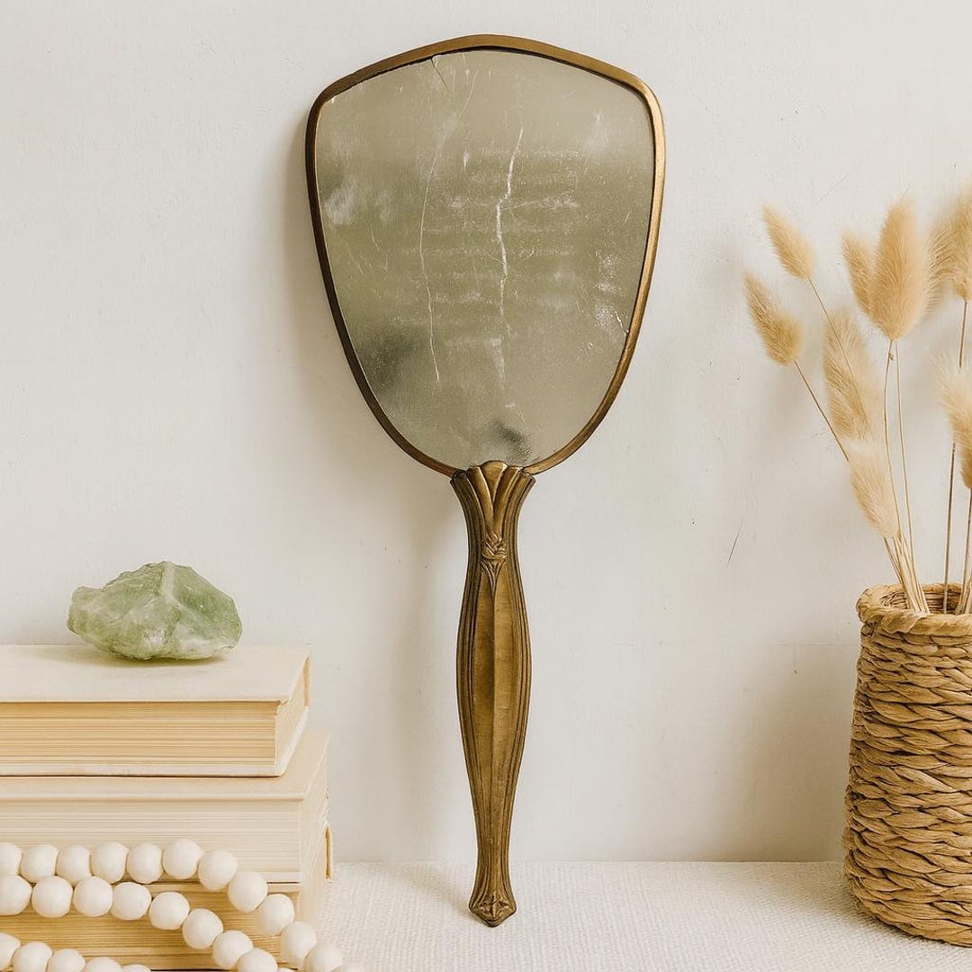 Vintage Brass Floral Hand Mirror Frame – Ornate Art Deco Vanity Déc - Etsy