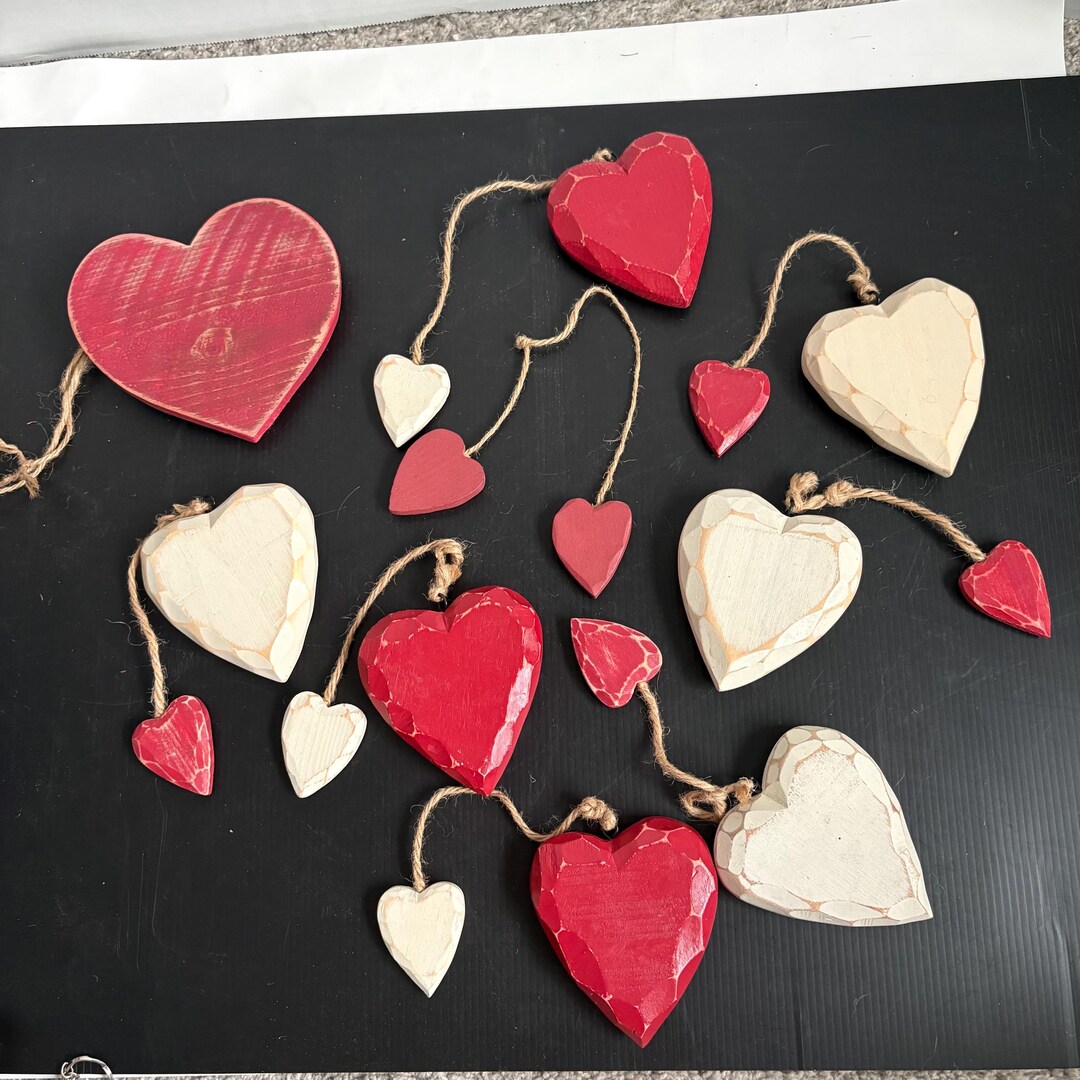 Rustic Wooden Heart Wall Decor | Single Hanging Heart or 9-piece Set ...