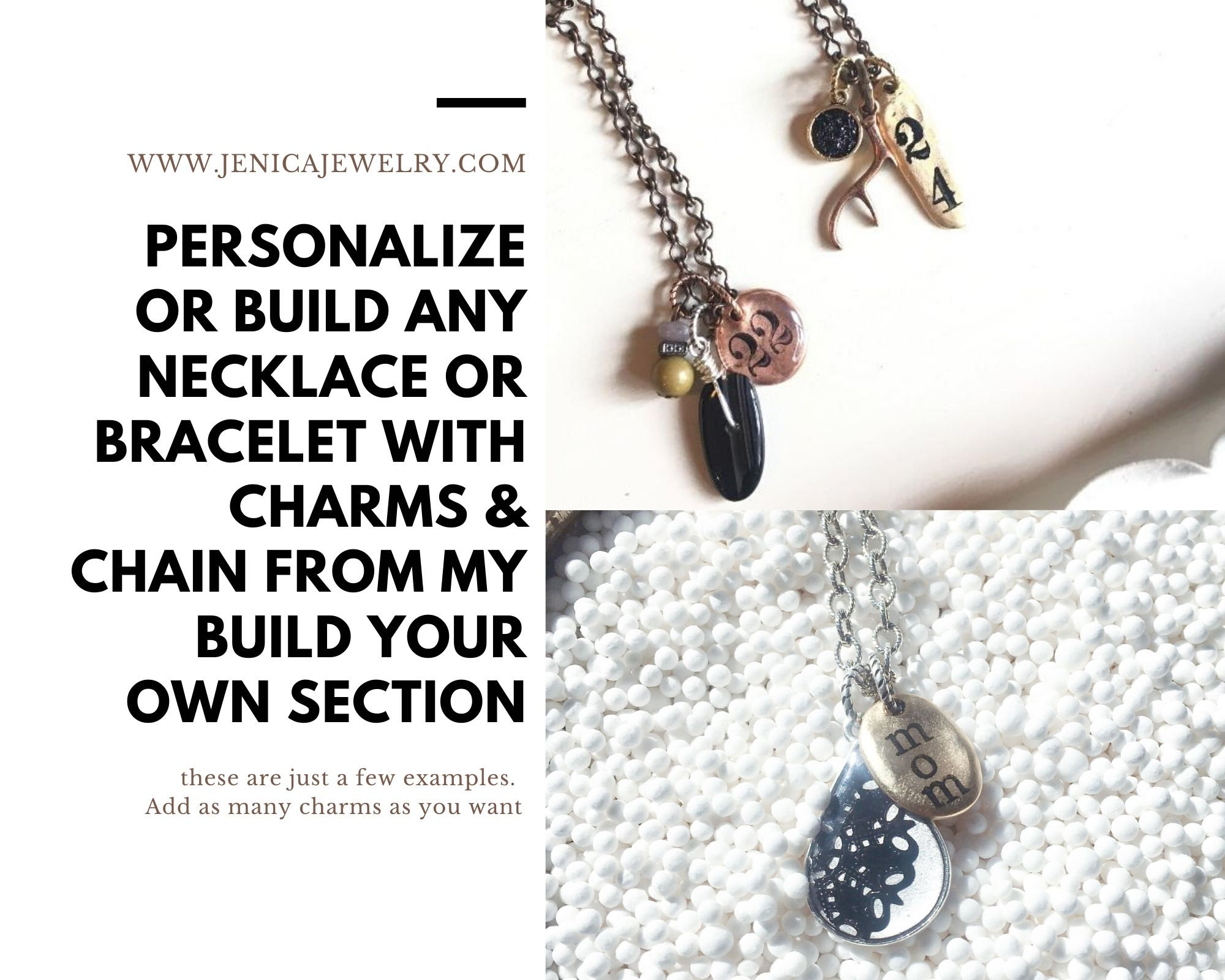 Build Your Own Personalized Necklace With Silver Chain Gold - Etsy