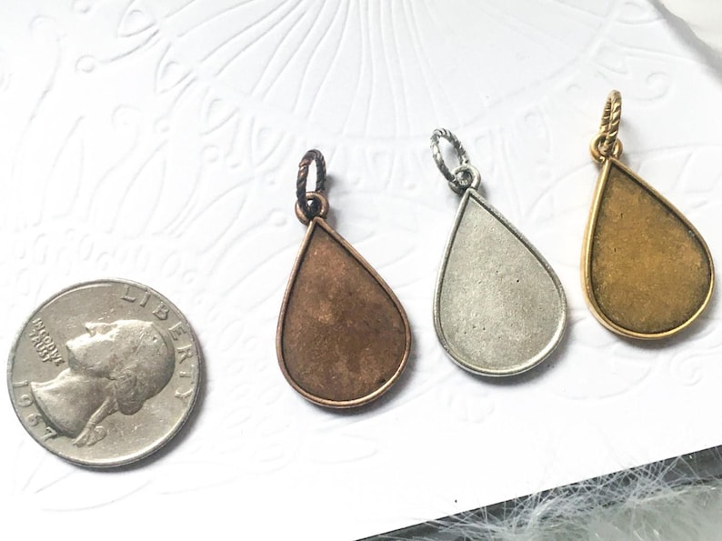 Custom Teardrop Number Charm: Silver, Gold, or Copper, Journal Pendant ...