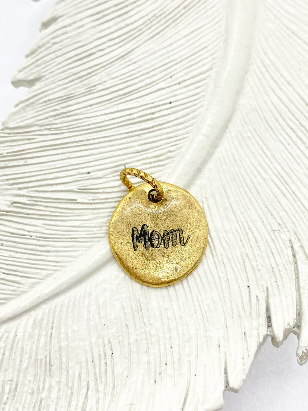 Round Mom Gold Charm, Silver Mom Charm, Mom Pendant, Create Your Own ...