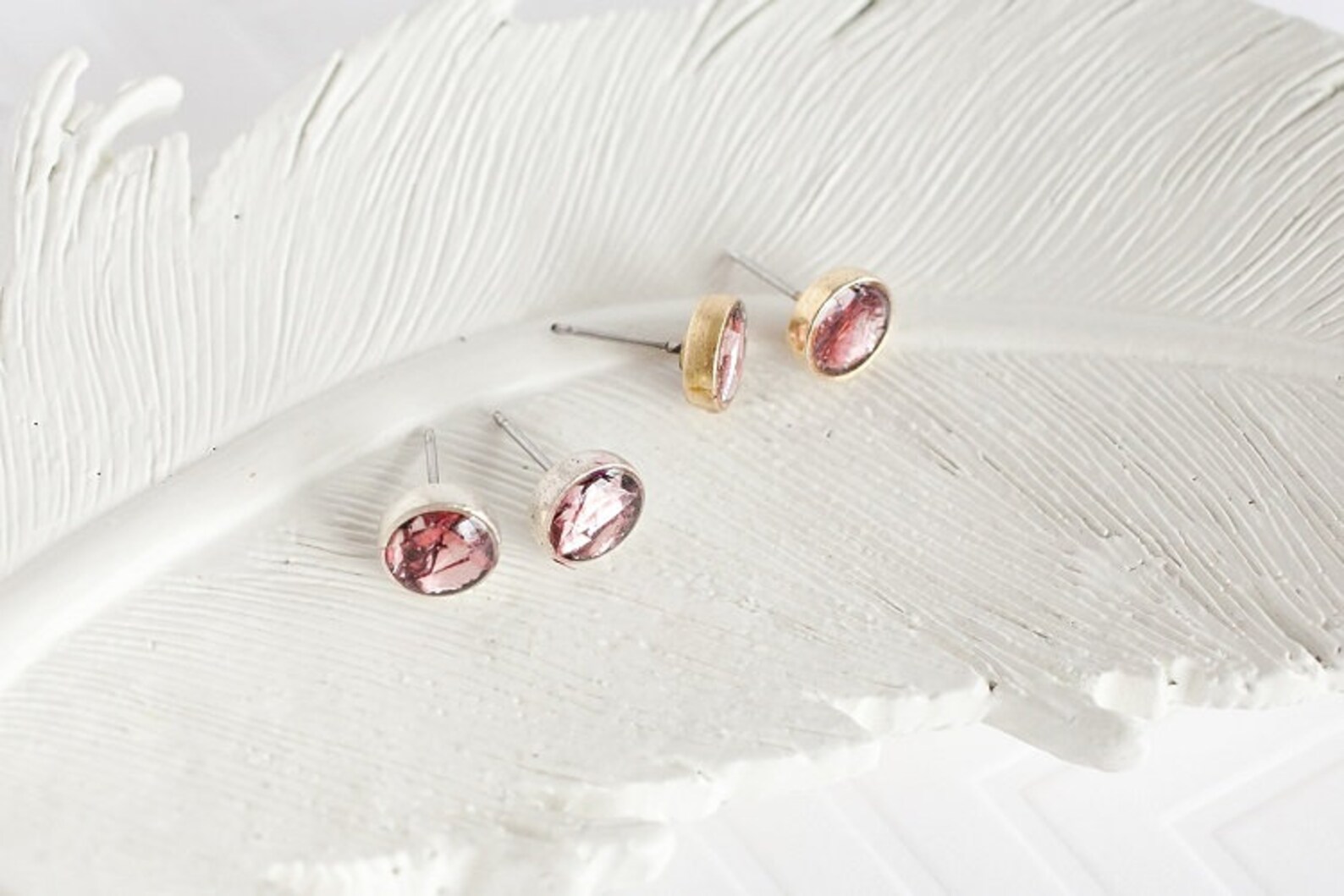 Blush Pink Earrings Gold Stud Earrings Pastel Earrings - Etsy