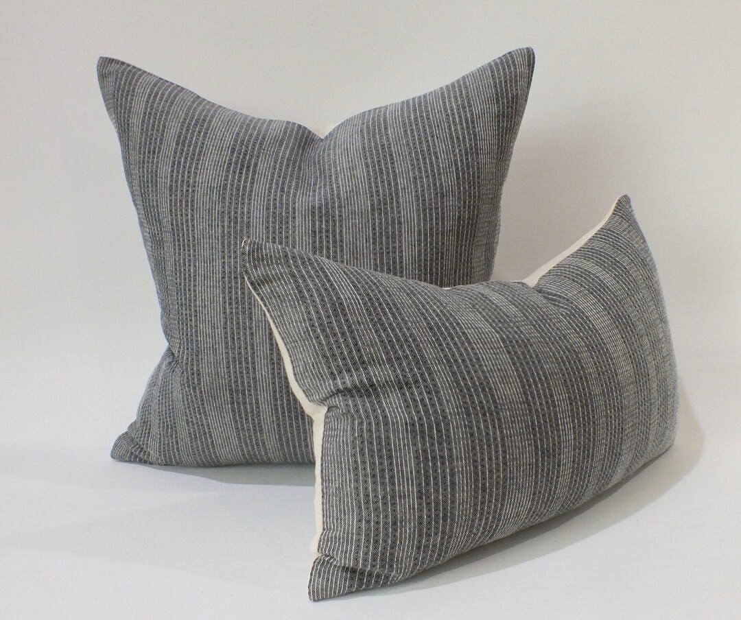 Grey Striped Pillow Cover Decorative Cushion Throw Pillows Sofa ...