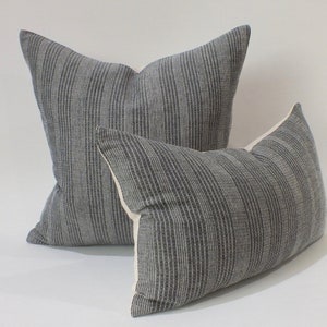 Grey Striped White Linear Pillow Cover Sashimi Decorative Cushion Case ...