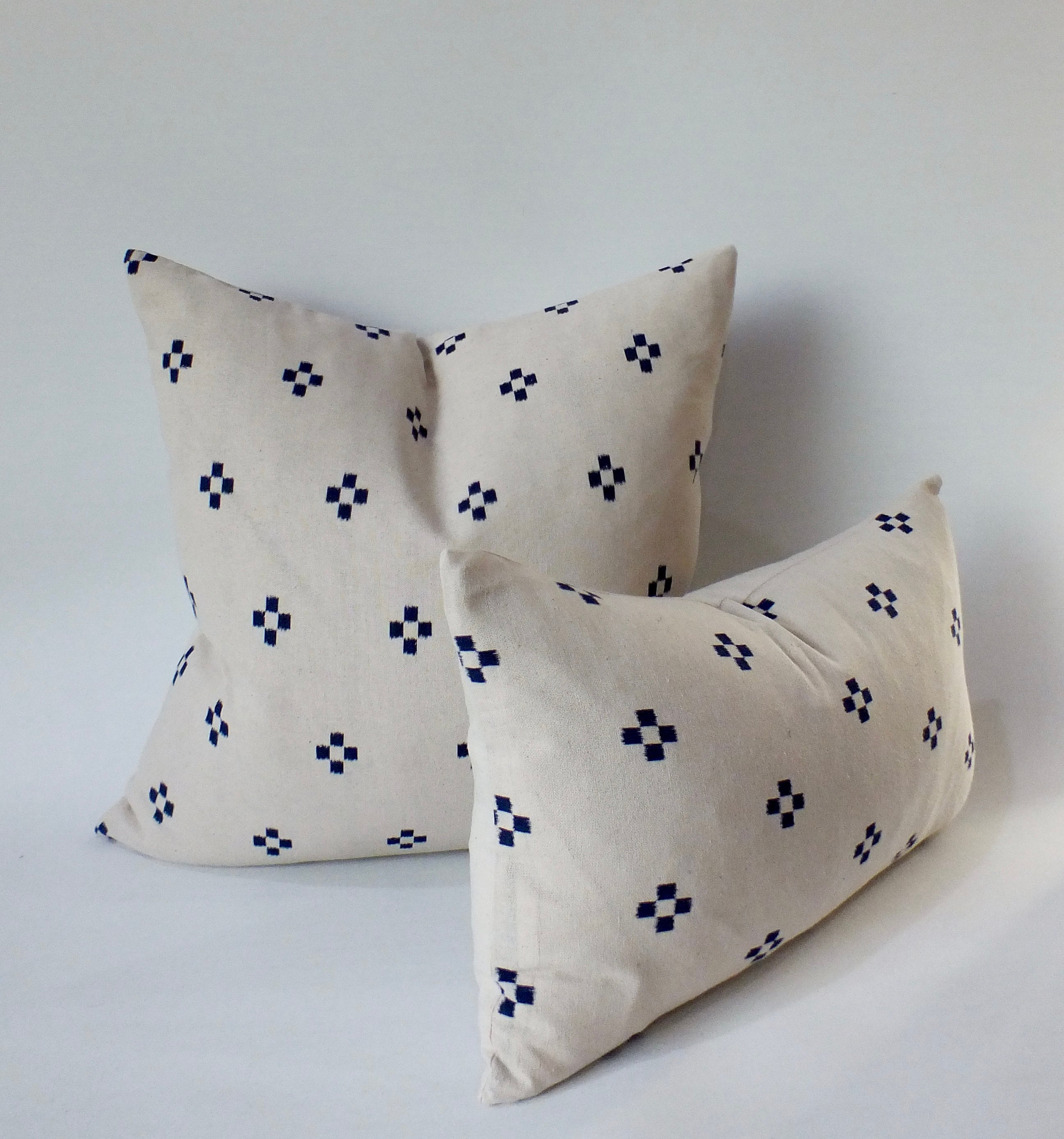 White Indigo Dot Block Print Mudcloth Hmong Pillow Case Accent | Etsy