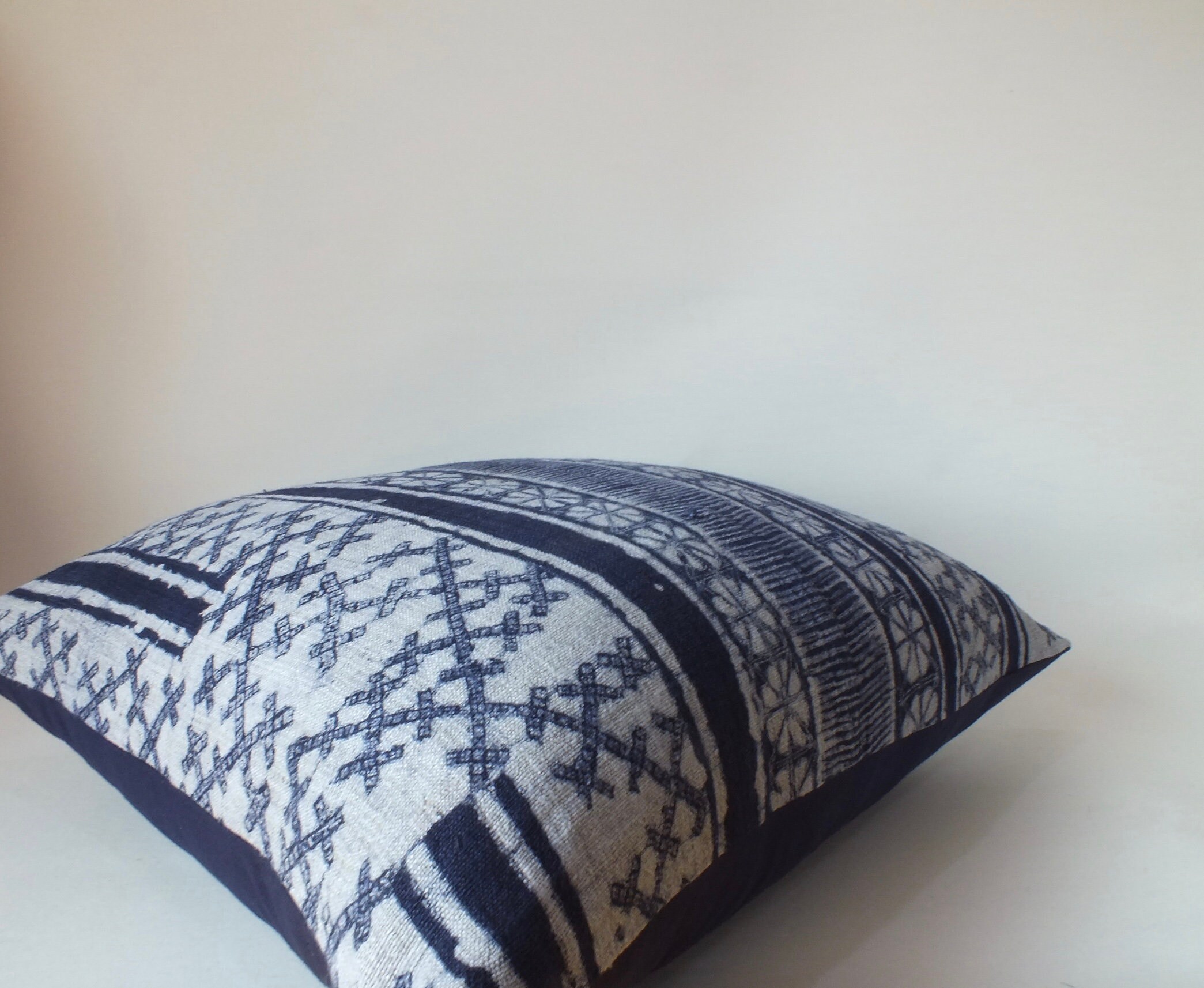 Hmong Pillow Throw Pillow cover Indigo Navy Blue Cushion Case | Etsy