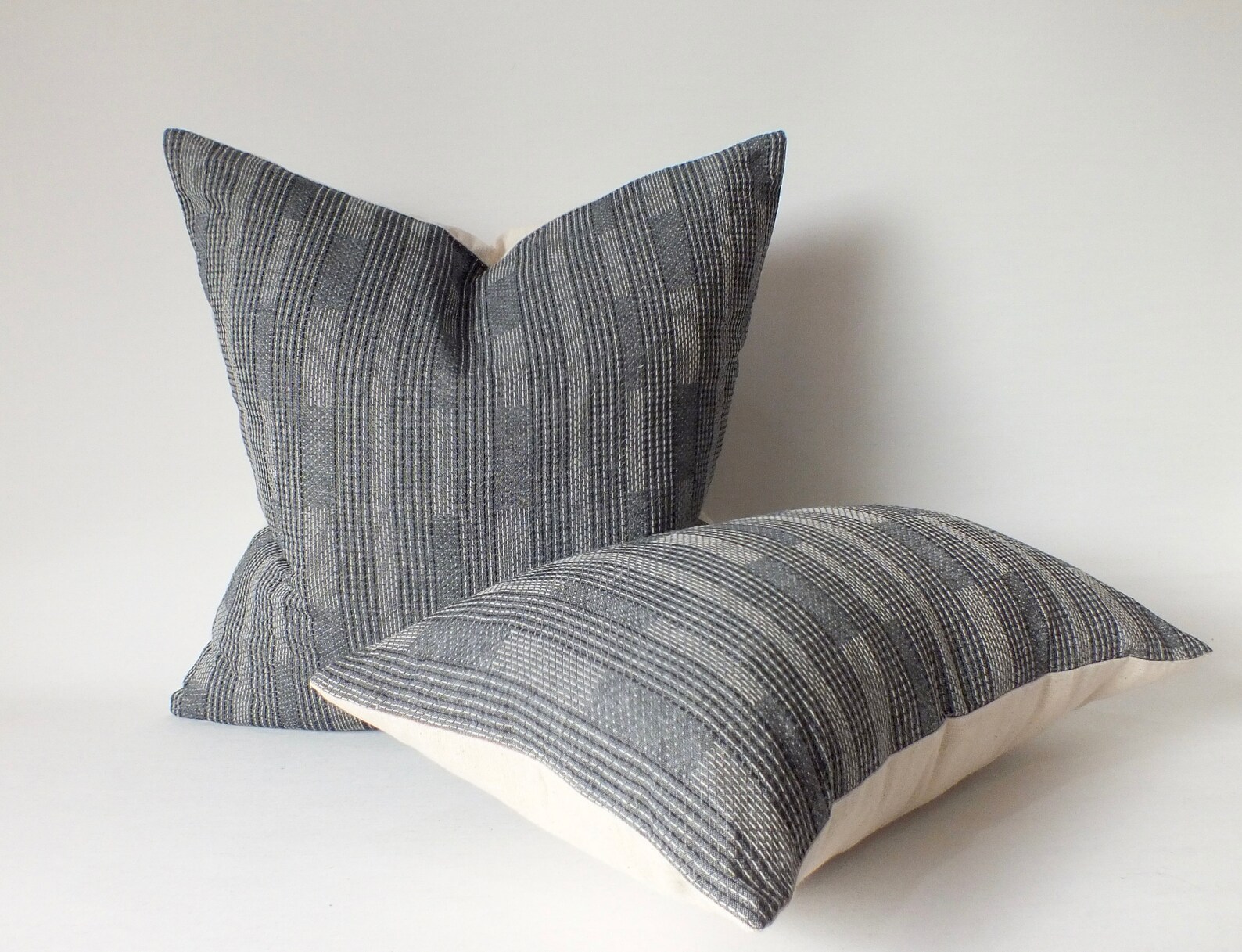 Grey Striped White Linear Pillow Cover Sashimi Decorative | Etsy