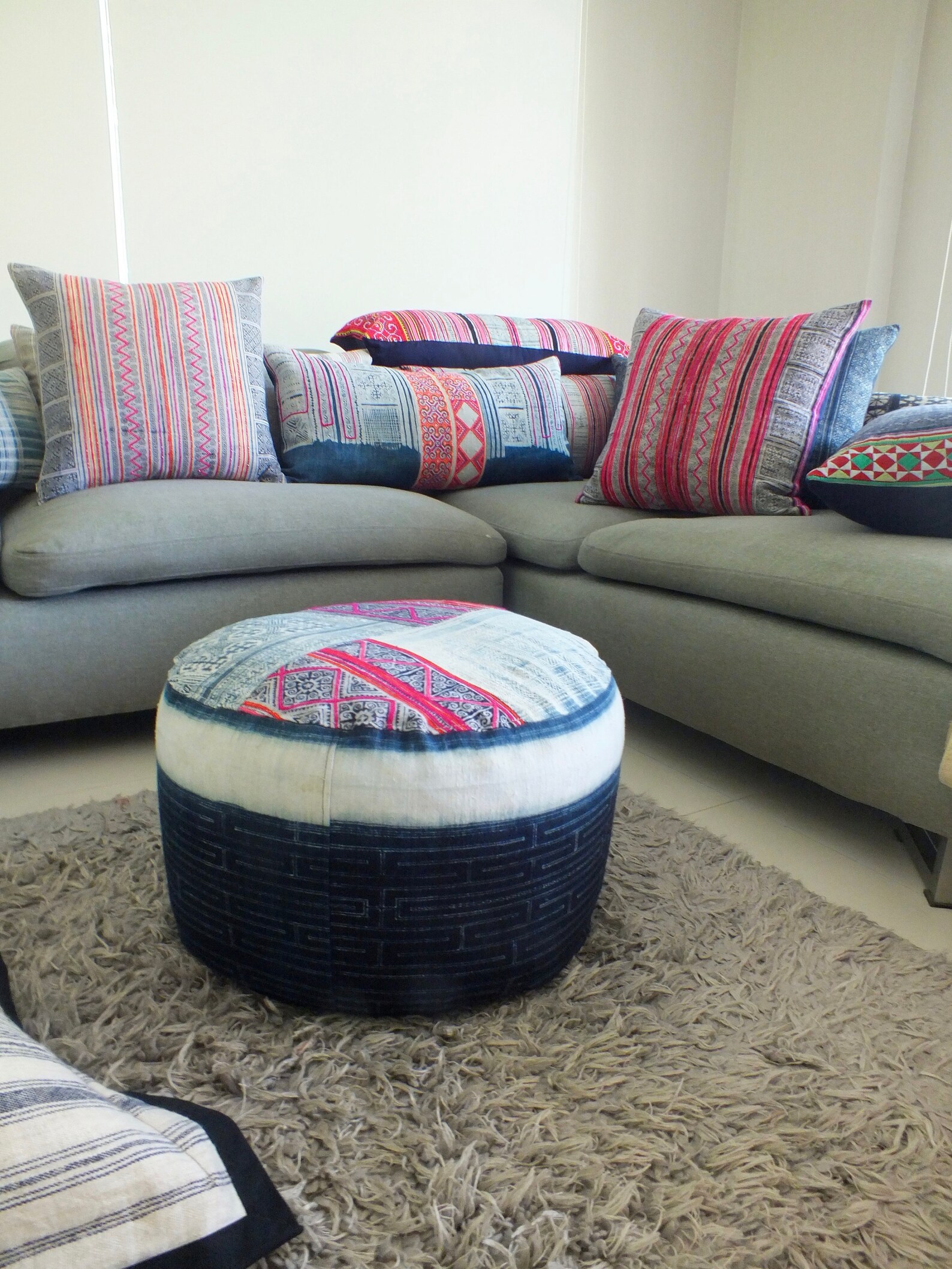 Boho Hockercushion-cover-boho-ottoman-handmade-hocker Round - Etsy Canada
