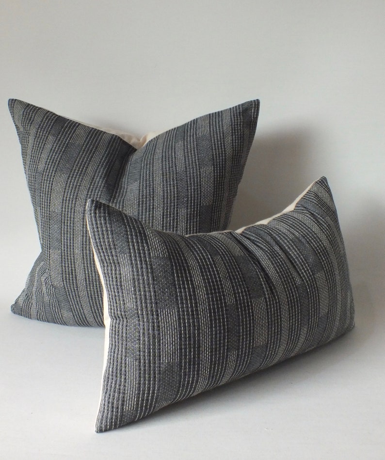 Grey Striped White Linear Pillow Cover Sashimi Decorative | Etsy