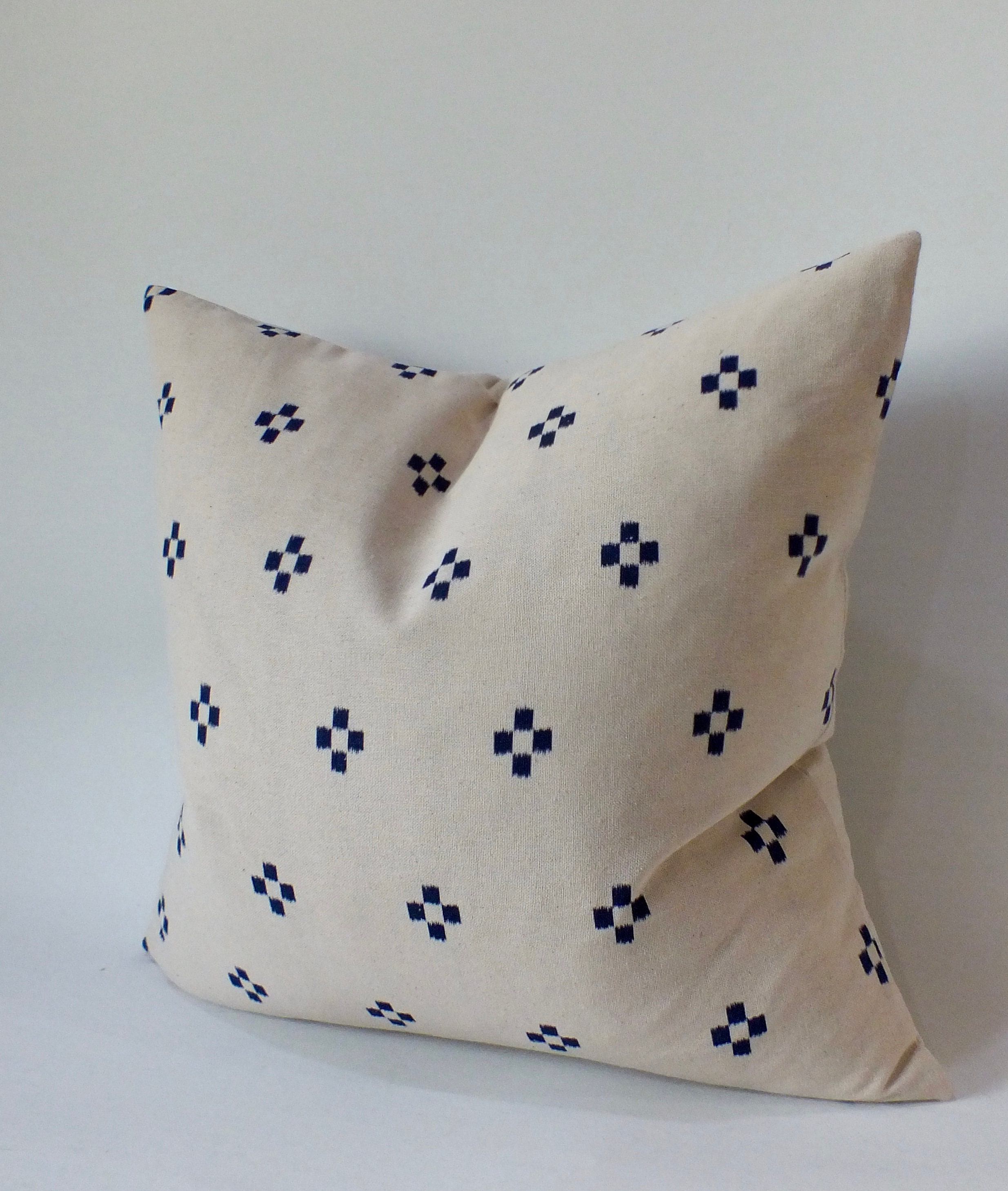 White Indigo Dot Block Print Mudcloth Hmong Pillow Case Accent | Etsy