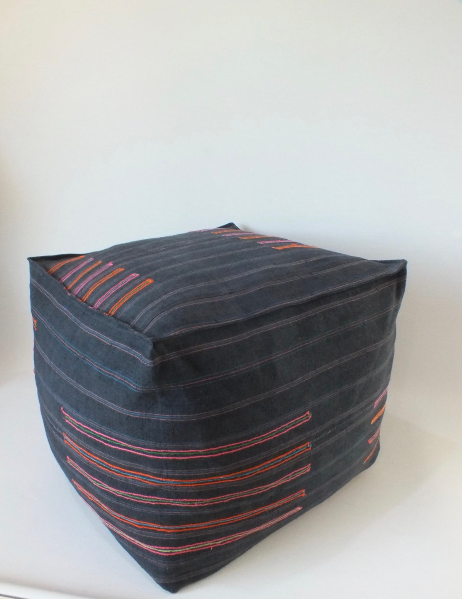 Boho Ottoman Pouf Stool Chair Patchwork Throw Ethnic Hmong - Etsy