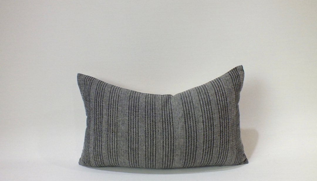 Grey Striped White Linear Pillow Cover Sashimi Decorative Cushion Case ...